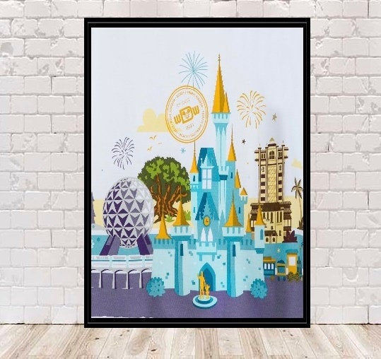 Disney World Poster Vintage Disney Poster Magic Kingdom Poster Epcot P ...