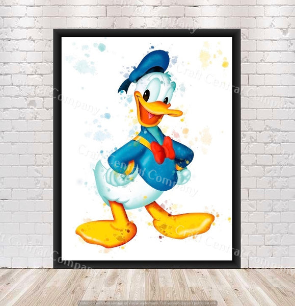 Donald Duck Watercolor Poster - CraftCentralCompany