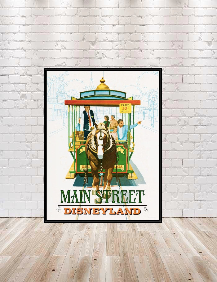 Main Street Disneyland Horse & Trolley Poster–CraftCentralCompany
